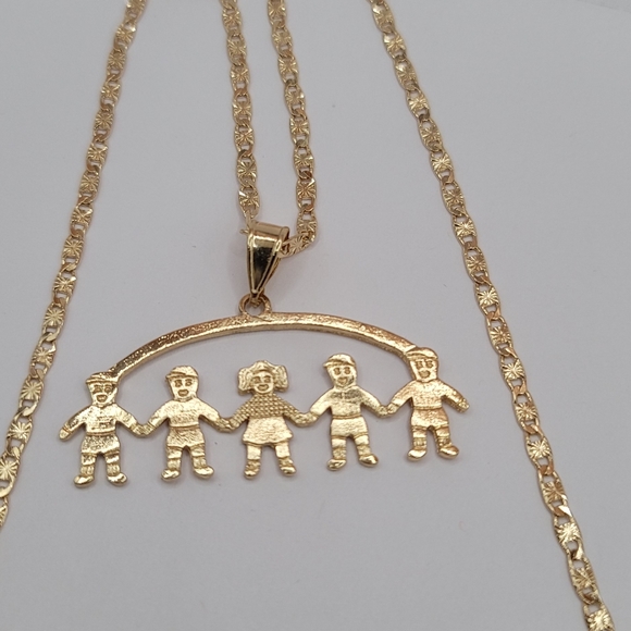 gold plated | Jewelry | Chain With Kids 4 Boys Gold Plated | Poshmark